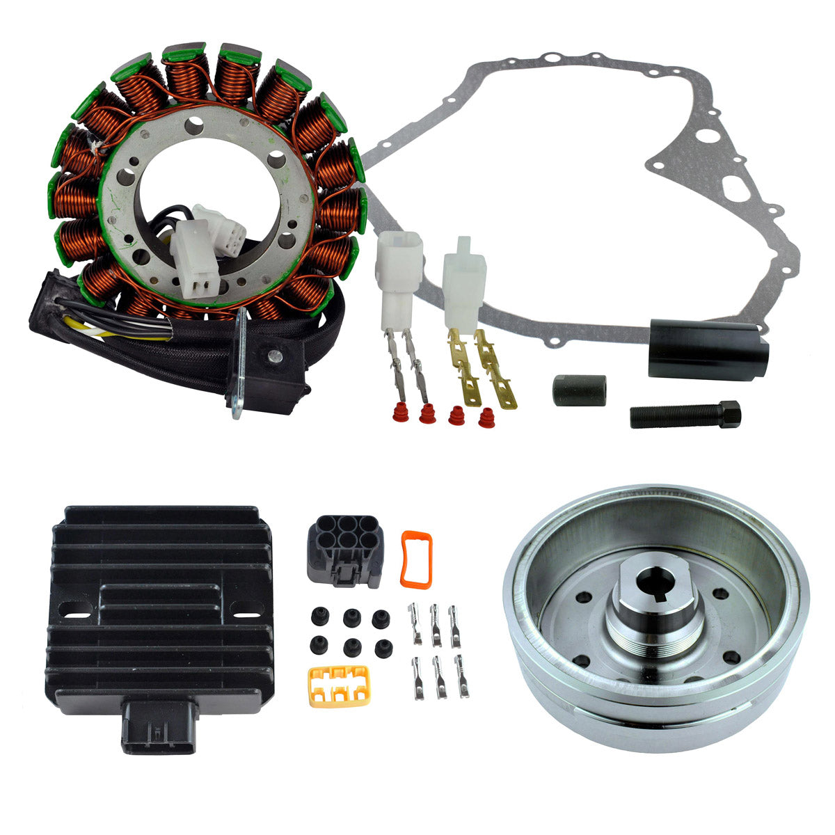 RMStator Stator Kit With Voltage Regulator , Flywheel , Crankcase Cove ...