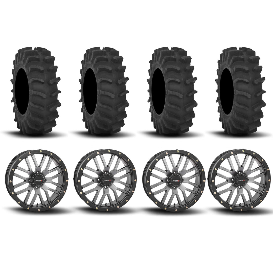 System 3 ST-3 Simulated Beadlock Gun Metal Grey 20" Wheels And XM310 E ...