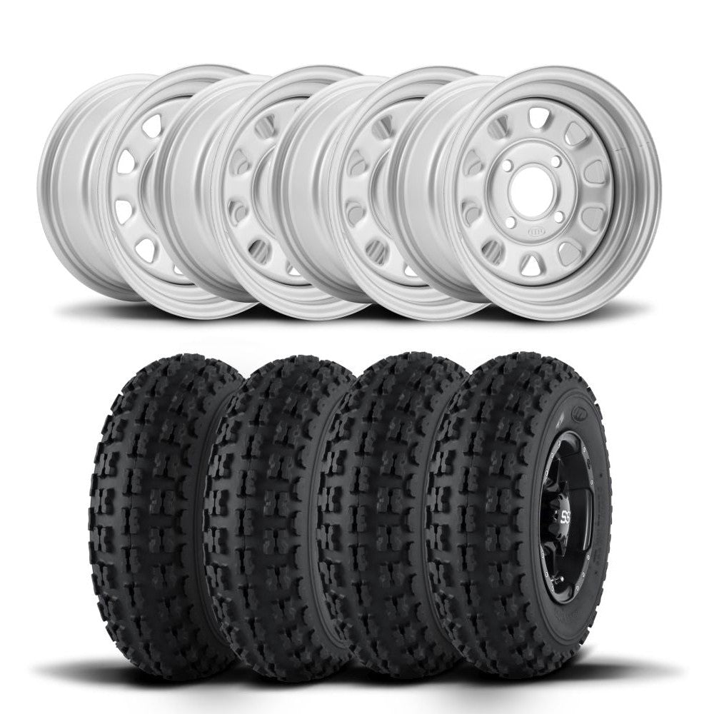 ITP Delta Steel 12" Wheels And Holeshot ATR Tires [25x10-12 ...
