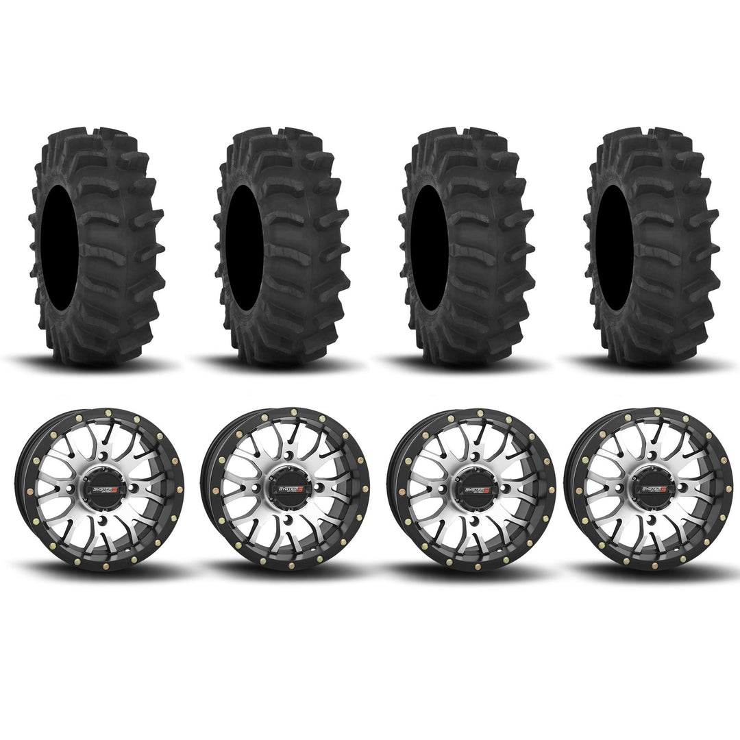 System 3 ST-3 Simulated Beadlock Machined/Gloss Black 20" Wheels And X ...